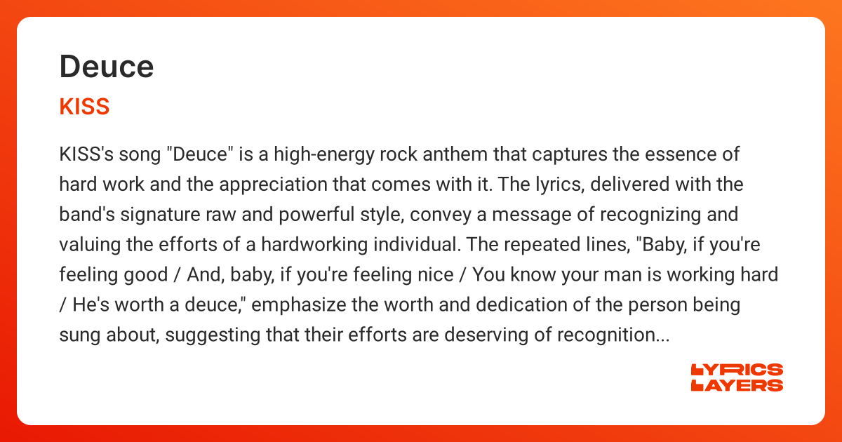 Meaning of DEUCE (KISS)