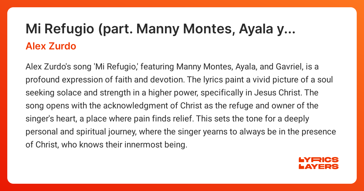 Mi Refugio (part. Manny Montes, Ayala y Gavriel): traduction française ...
