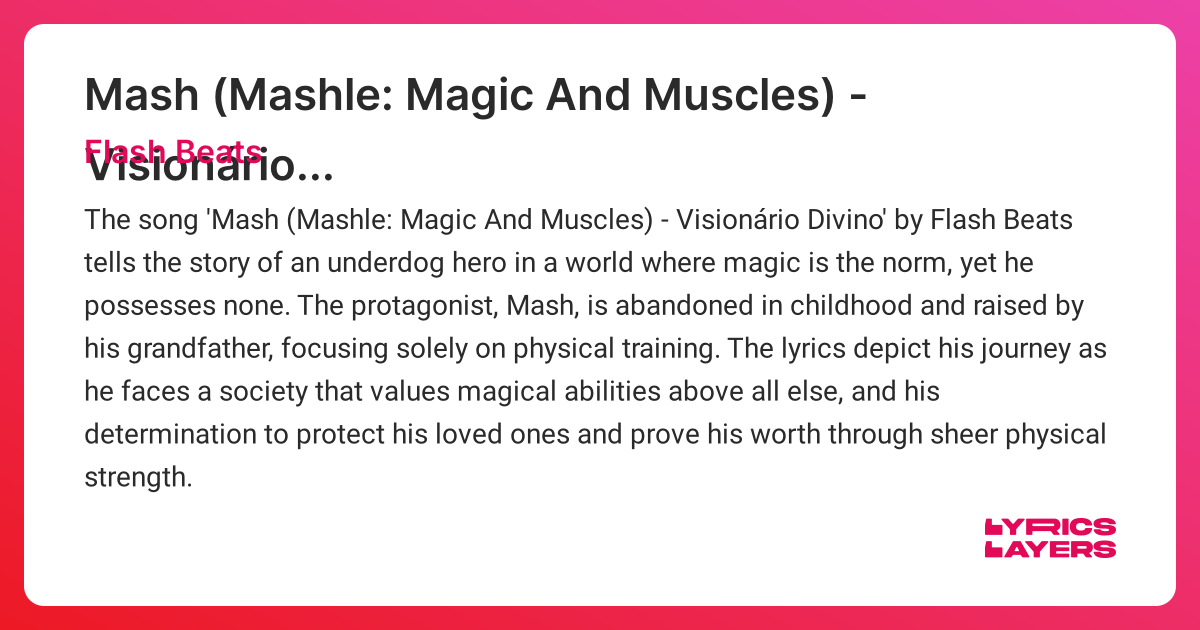 Meaning of Mash (Mashle: Magic And Muscles) - Visionário Divino (Flash ...