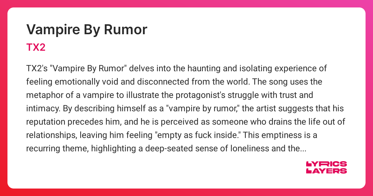 Meaning of VAMPIRE BY RUMOR (TX2)
