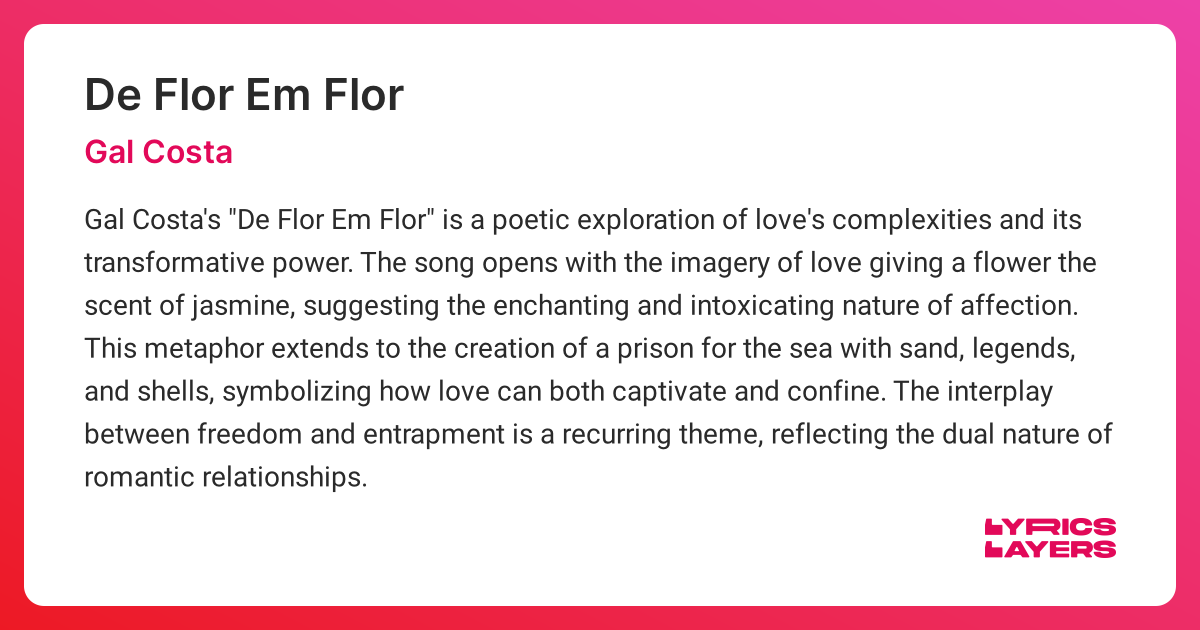 DE FLOR EM FLOR (Lyrics in English) - Gal Costa