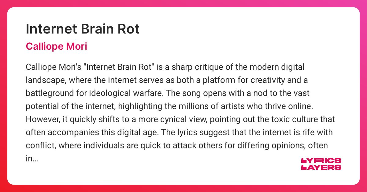 Meaning of INTERNET BRAIN ROT (Calliope Mori)