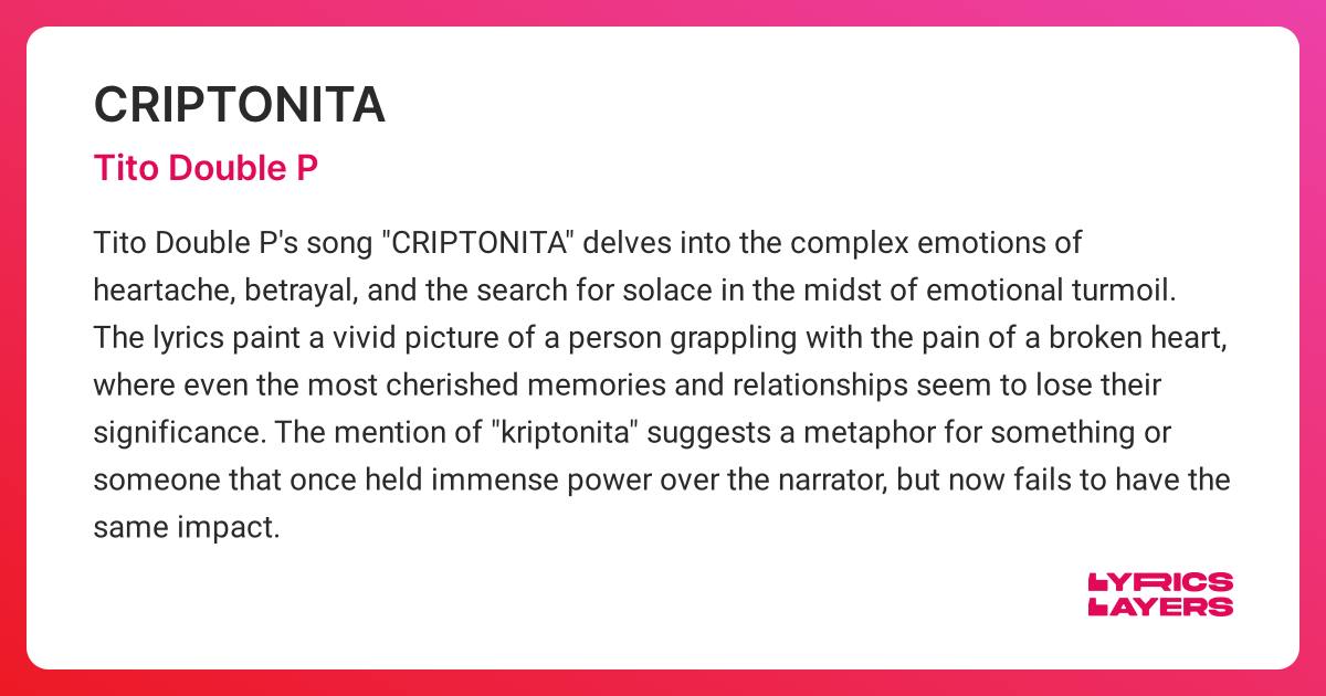 CRIPTONITA (Lyrics in English) - Tito Double P
