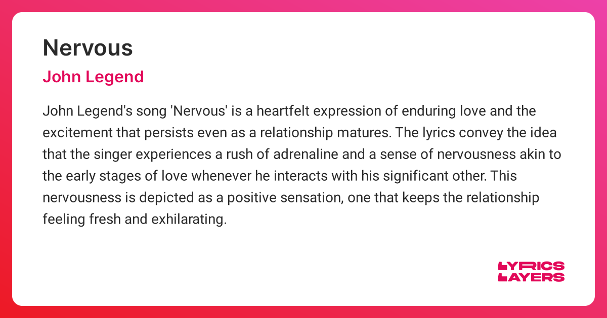 NERVOUS - John Legend - LYRICSLAYERS.COM