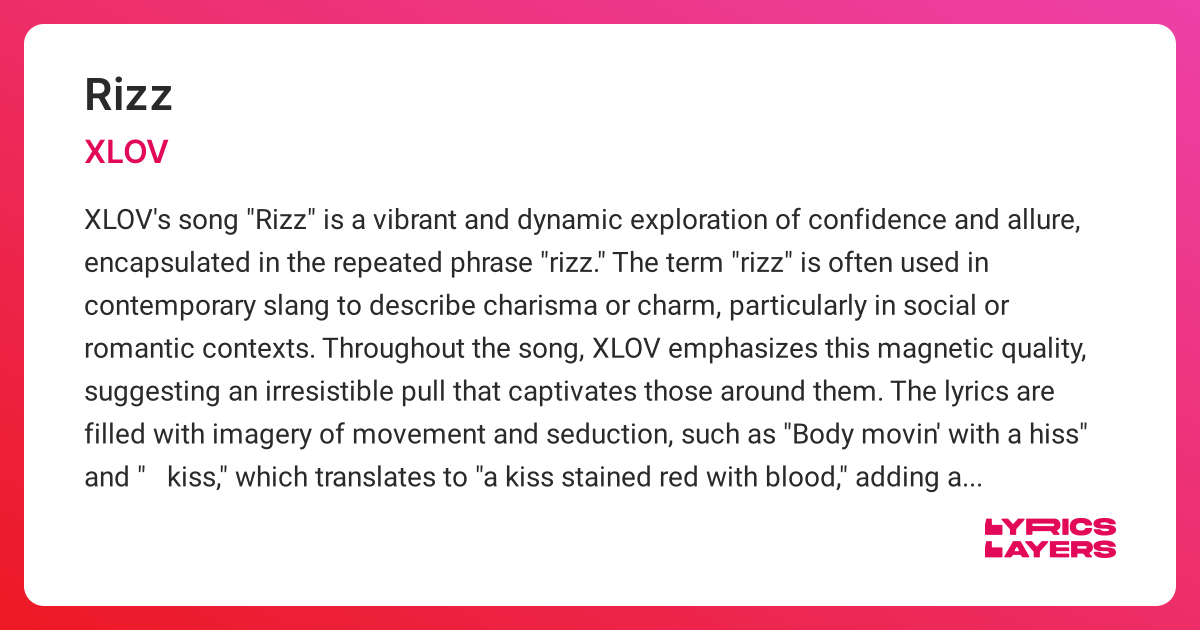 Meaning of RIZZ (XLOV)