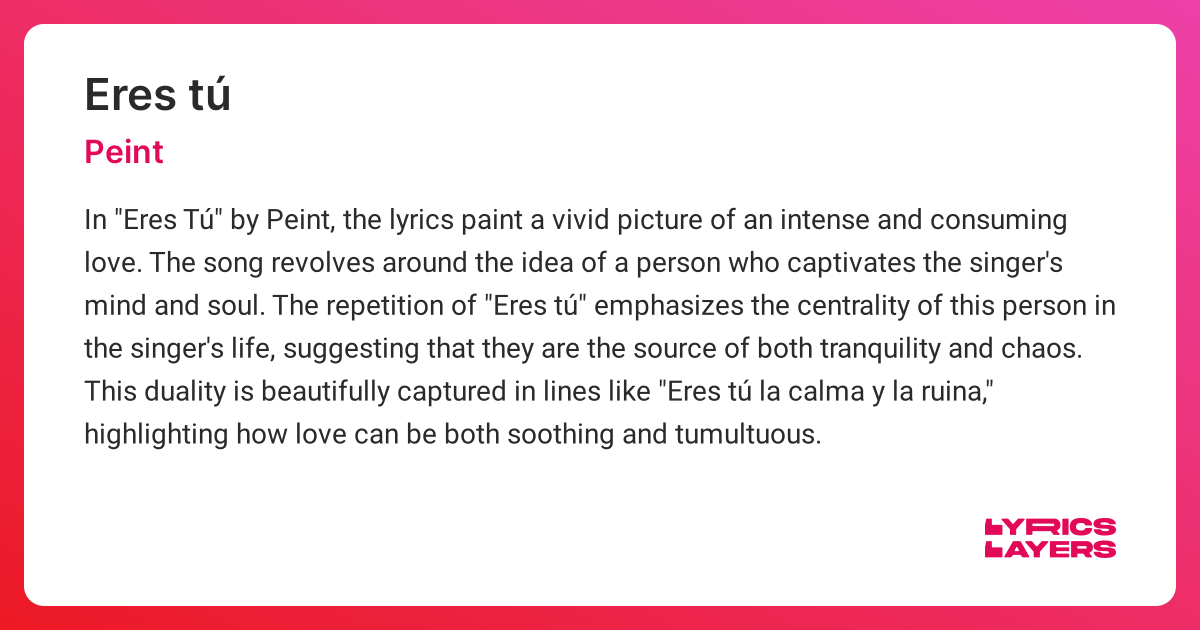 Meaning of ERES TÚ (Peint)