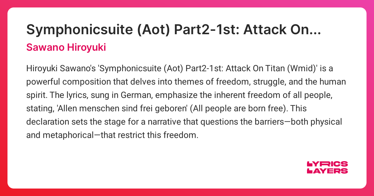 Symphonicsuite (Aot) Part2-1st: Attack On Titan (Wmid) (Lyrics in ...