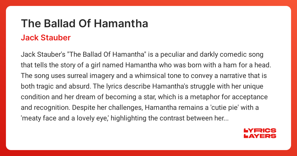 Meaning of THE BALLAD OF HAMANTHA (Jack Stauber)