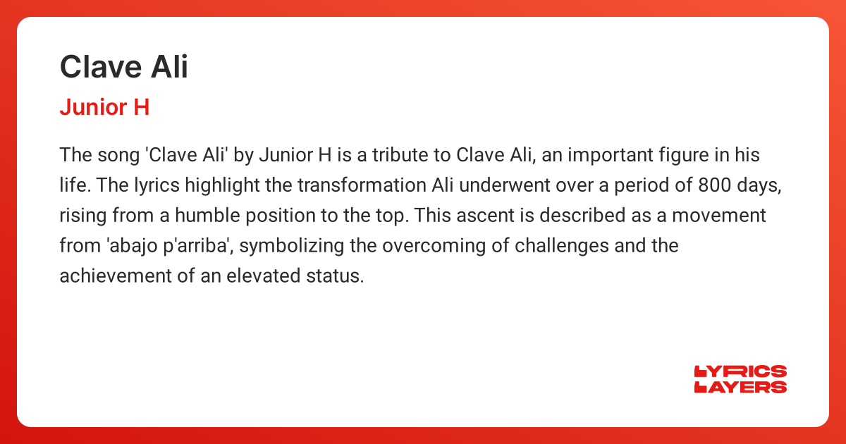 Meaning of CLAVE ALI (Junior H)