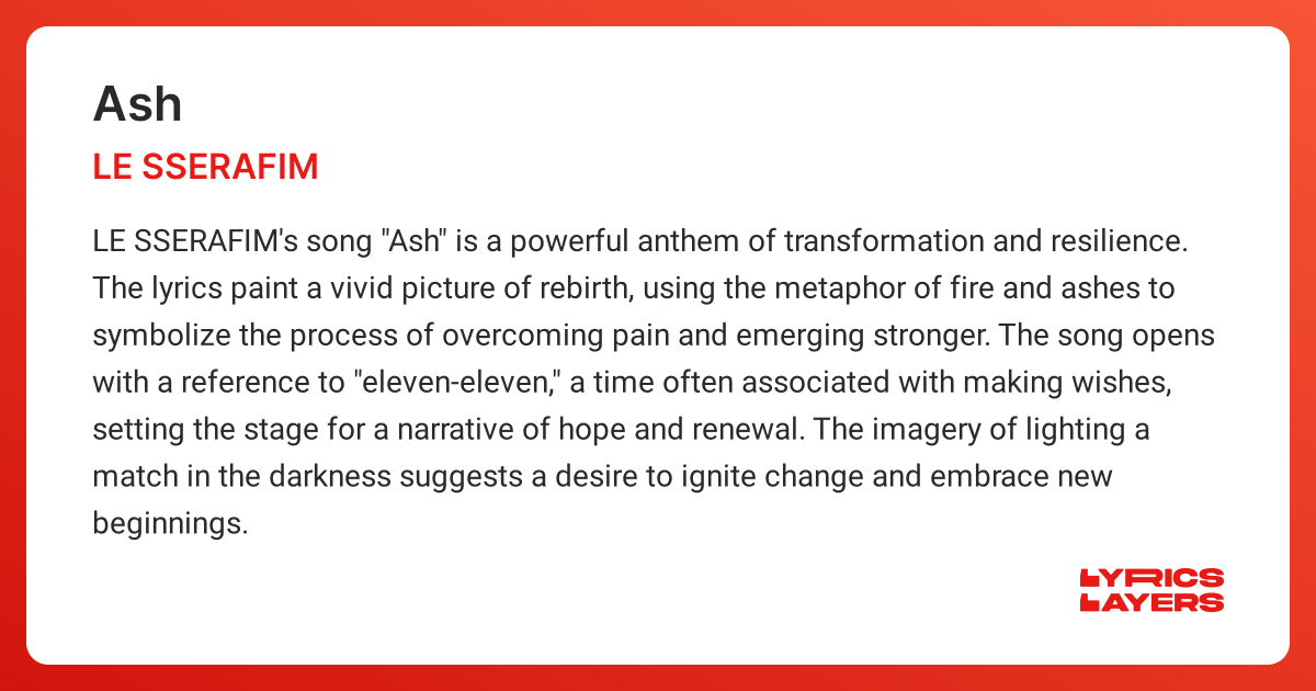 ASH (Lyrics in English) - LE SSERAFIM