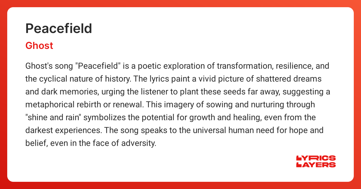 Meaning of PEACEFIELD (Ghost)