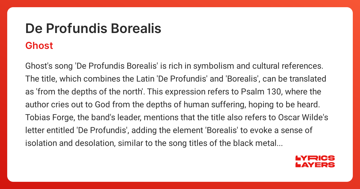 Meaning of DE PROFUNDIS BOREALIS (Ghost)