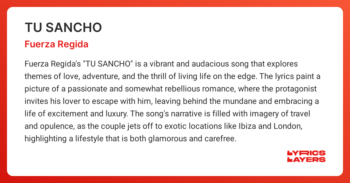 TU SANCHO (Lyrics in English) - Fuerza Regida