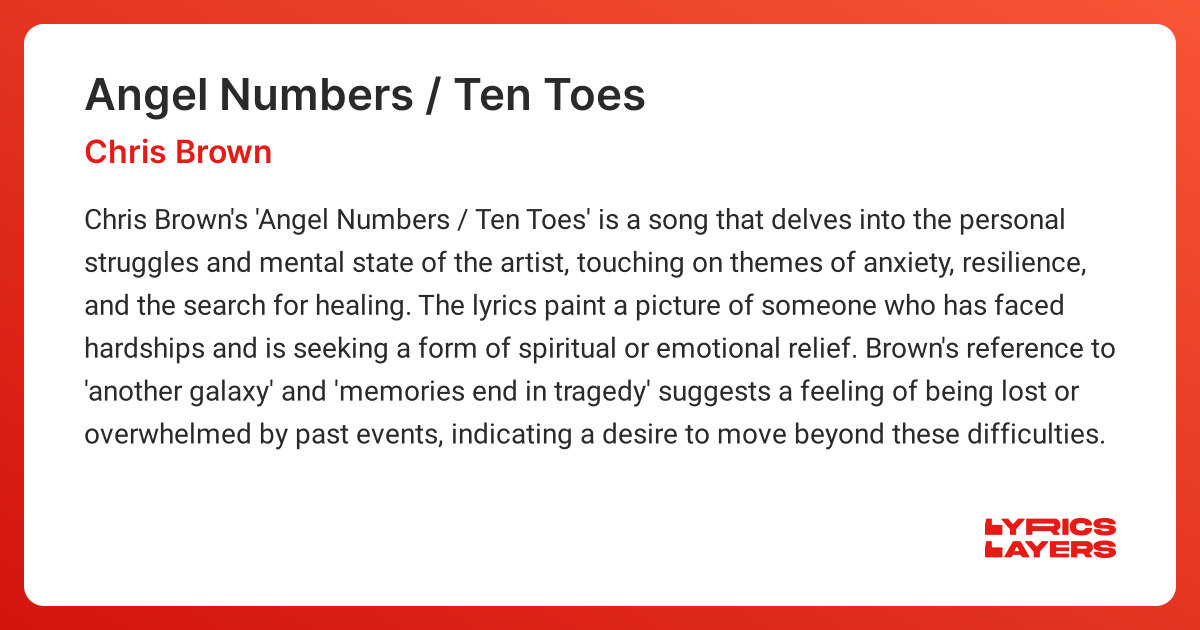 Meaning of ANGEL NUMBERS / TEN TOES (Chris Brown)