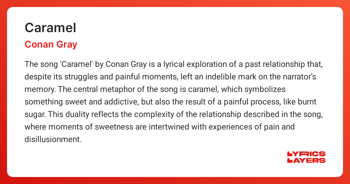 Meaning of CARAMEL (Conan Gray)