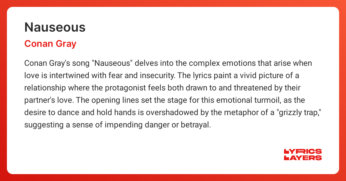 Meaning of NAUSEOUS (Conan Gray)