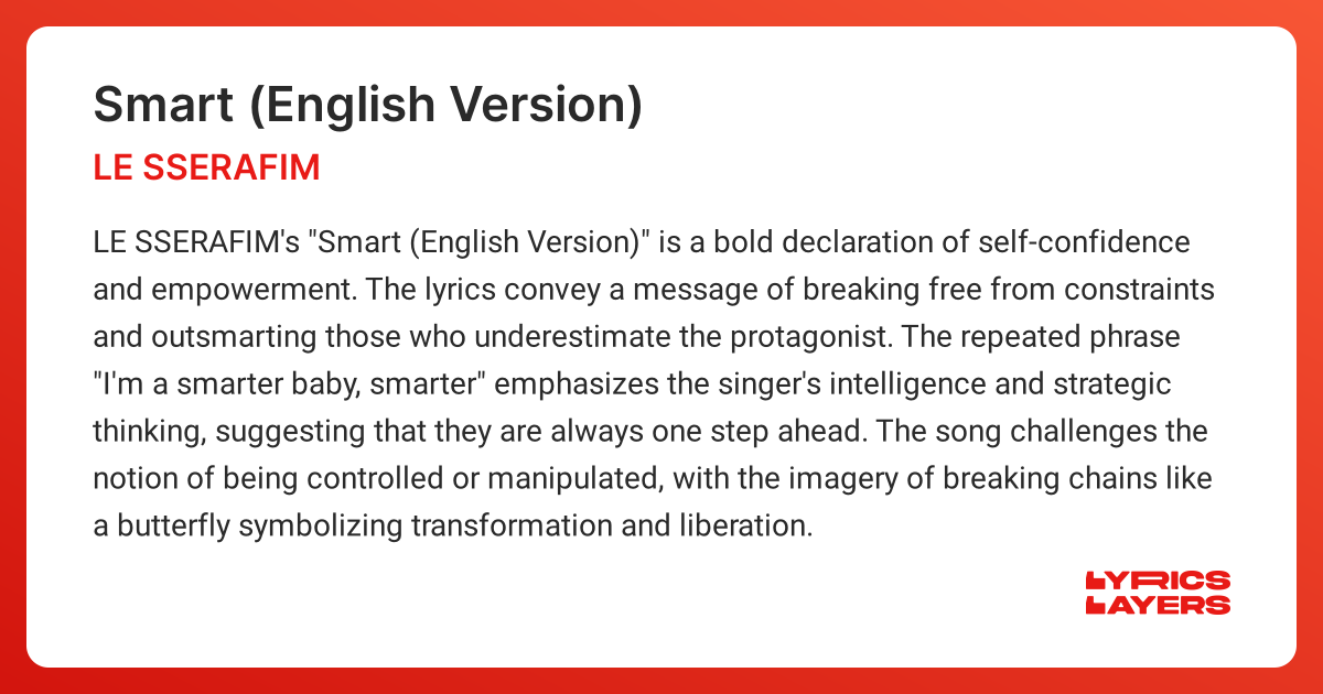 SMART (ENGLISH VERSION) - LE SSERAFIM - LYRICSLAYERS.COM