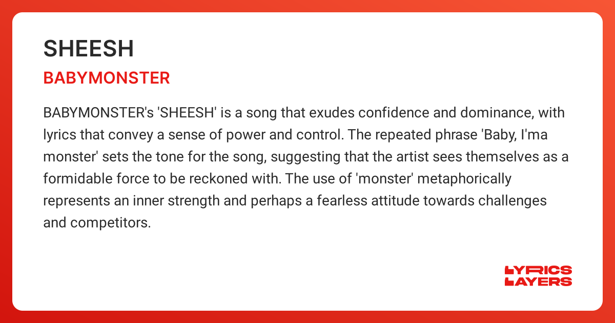 SHEESH (Lyrics in English) - BABYMONSTER