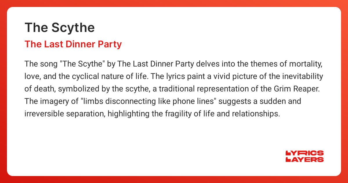 Meaning of THE SCYTHE (The Last Dinner Party)