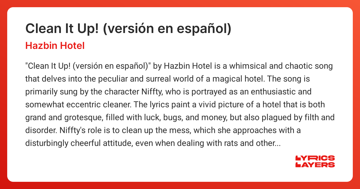Clean It Up! (versión en español): traduction française de Hazbin Hotel