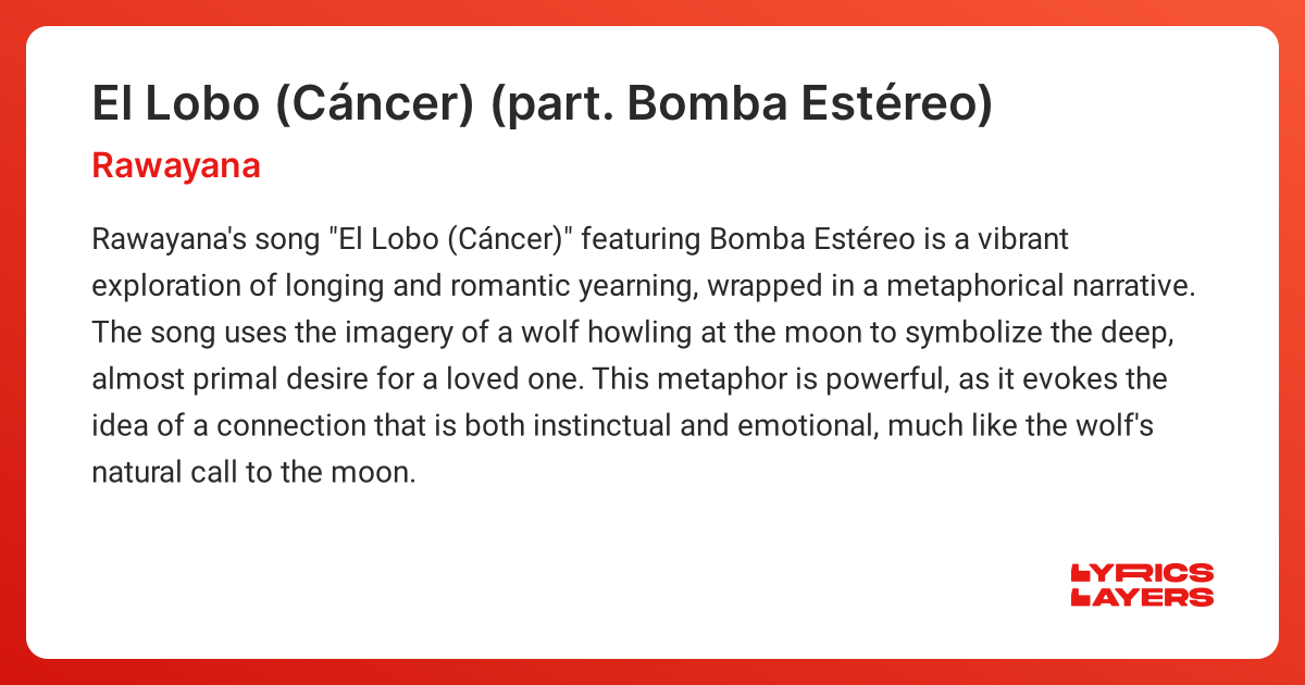 Meaning of El Lobo (Cáncer) (part. Bomba Estéreo) (Rawayana)