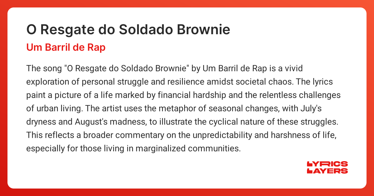 O RESGATE DO SOLDADO BROWNIE (Lyrics in English) - Um Barril de Rap