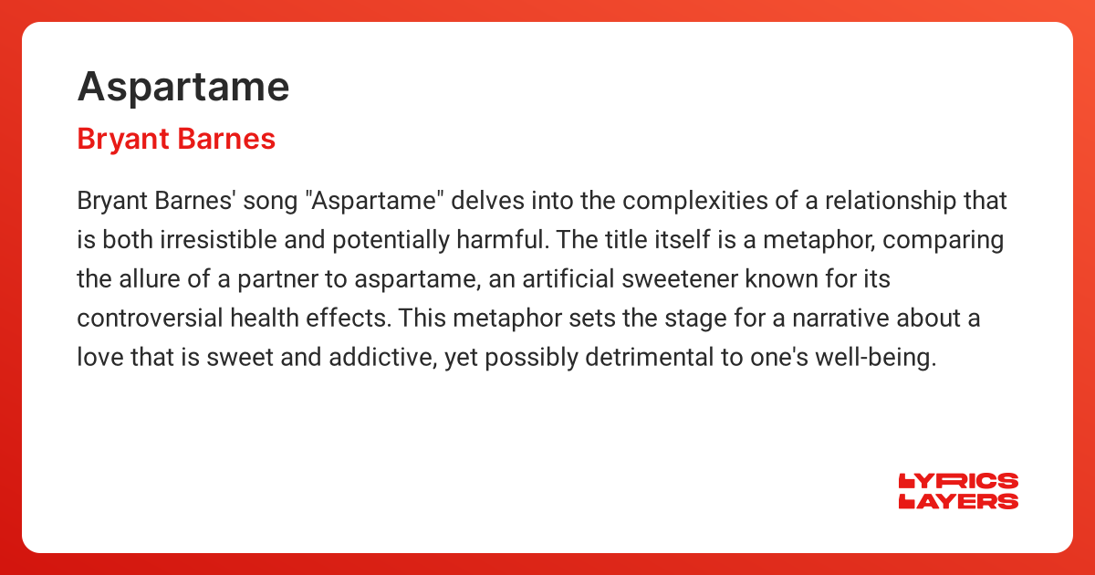 Meaning of ASPARTAME (Bryant Barnes)