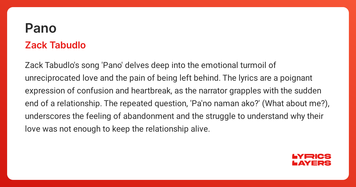 PANO (Lyrics in English) - Zack Tabudlo