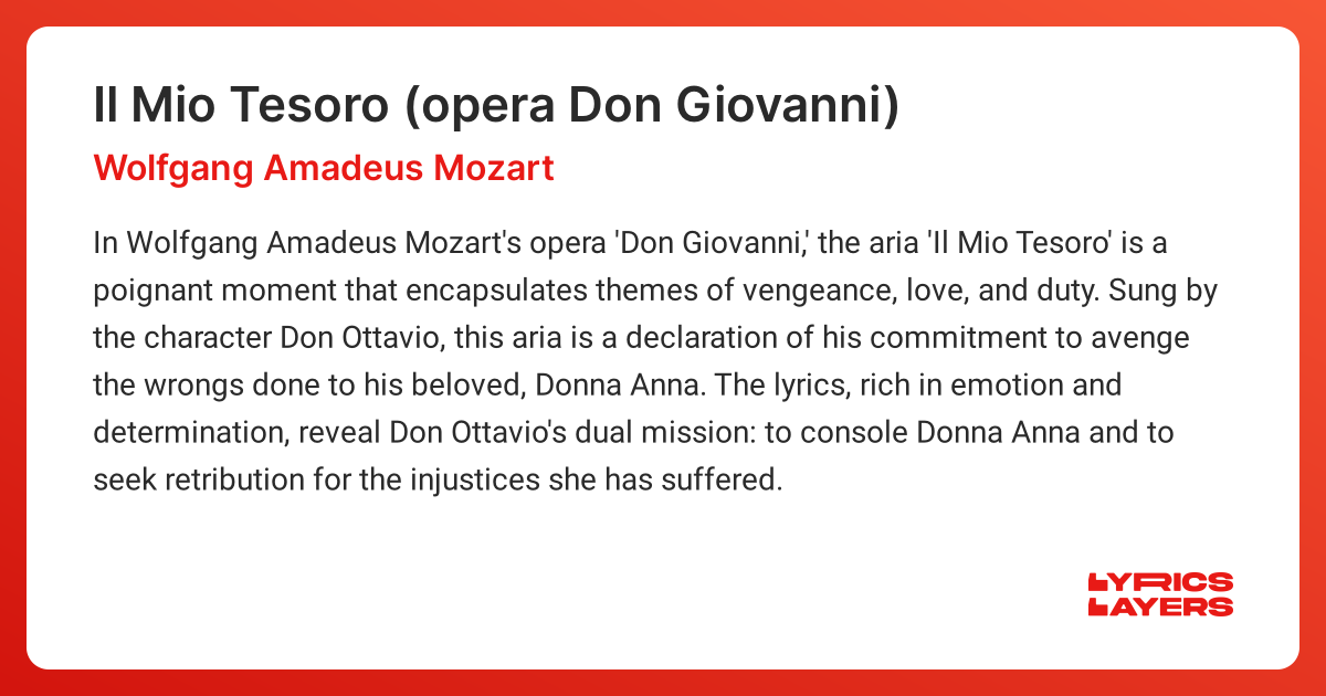 Meaning of Il Mio Tesoro (opera Don Giovanni) (Wolfgang Amadeus Mozart)