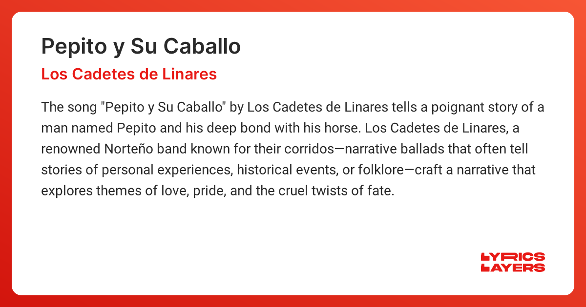 Meaning of PEPITO Y SU CABALLO (Los Cadetes de Linares)