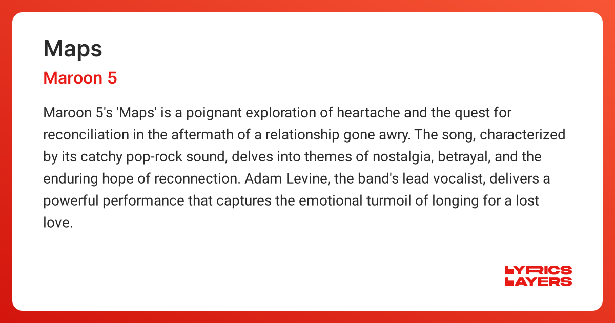 Meaning of MAPS (Maroon 5)