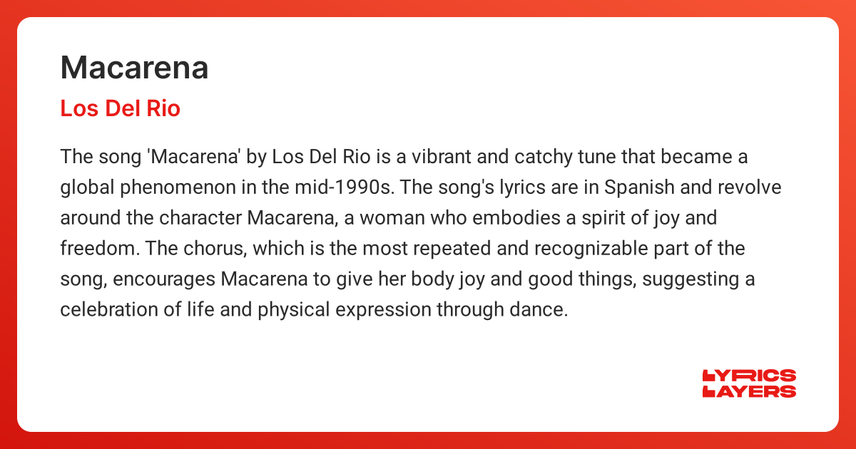 MACARENA (Lyrics in English) - Los Del Rio