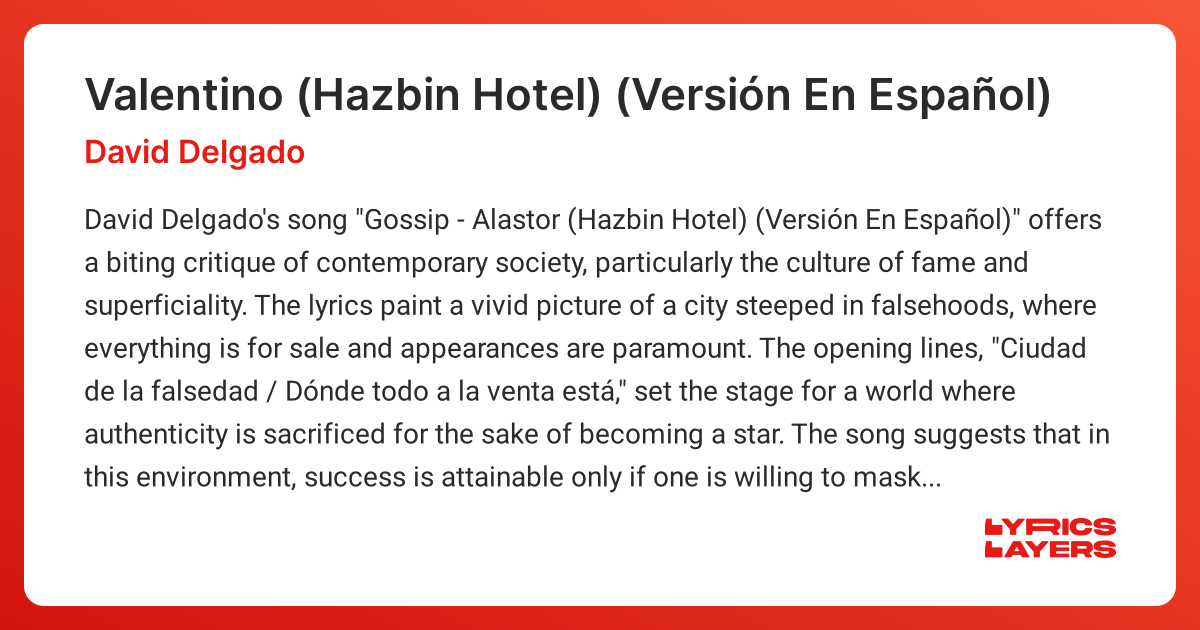 Meaning of Valentino (Hazbin Hotel) (Versión En Español) (David Delgado)