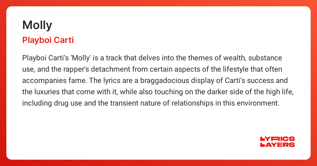 Meaning of MOLLY (Playboi Carti)