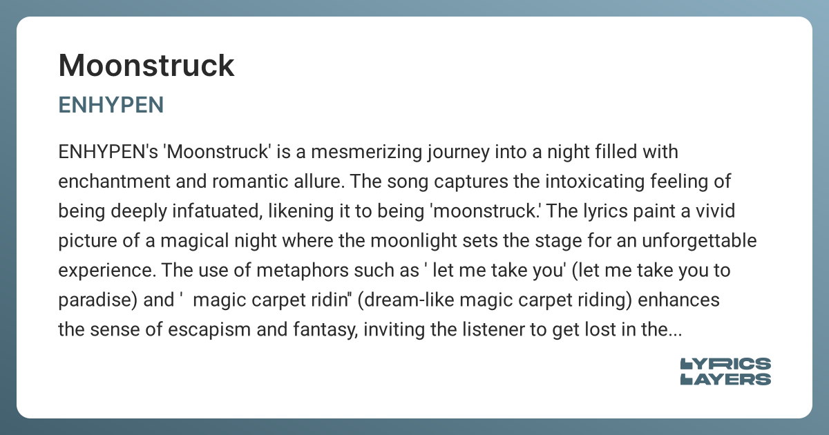 MOONSTRUCK (Lyrics in English) - ENHYPEN