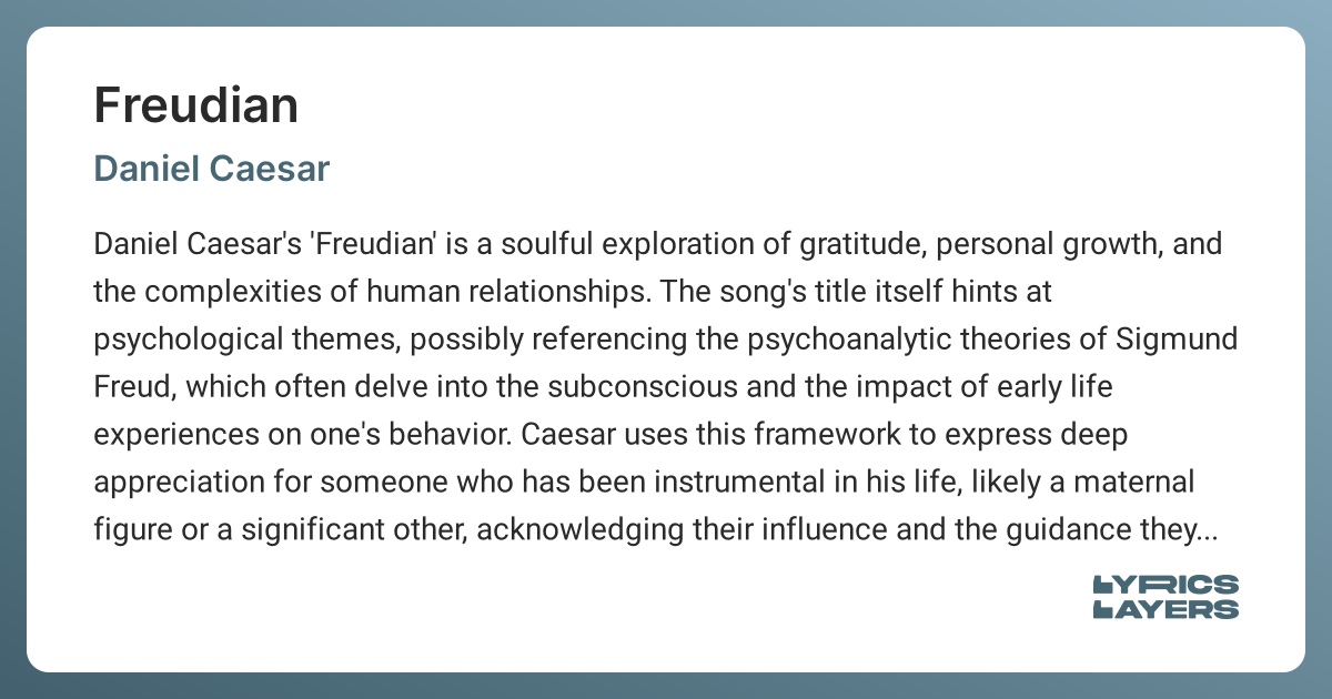 Meaning of FREUDIAN (Daniel Caesar)