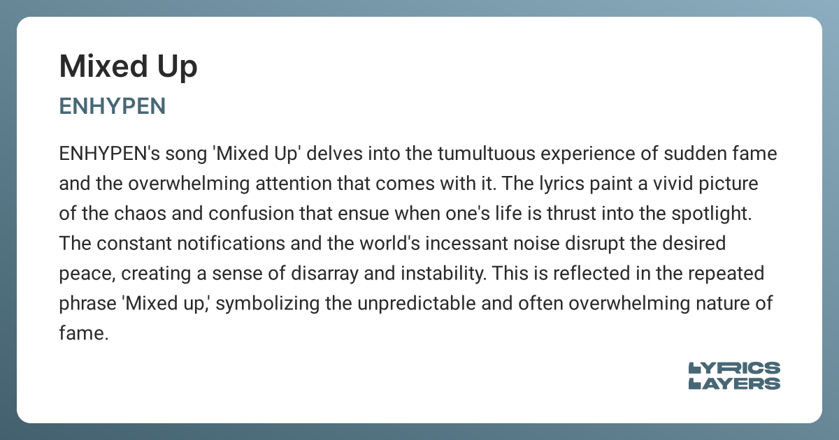 Meaning of MIXED UP (ENHYPEN)