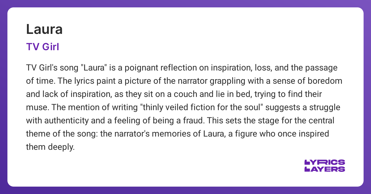 Meaning of LAURA (TV Girl)