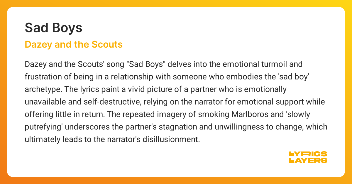 Meaning of SAD BOYS (Dazey and the Scouts)