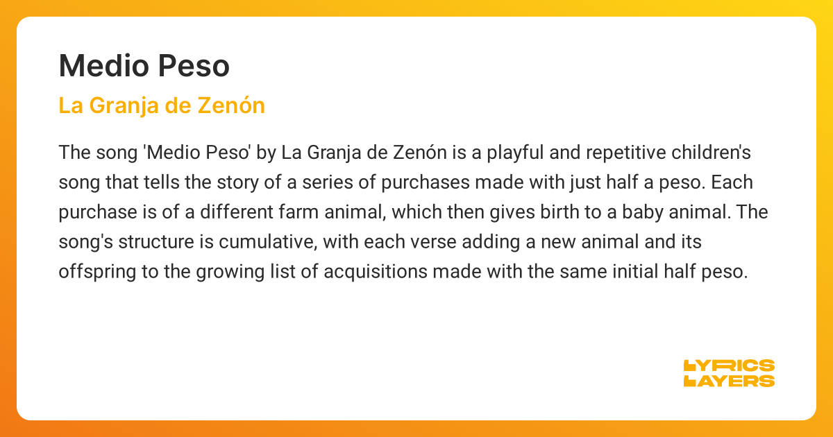 Meaning of MEDIO PESO (La Granja de Zenón)