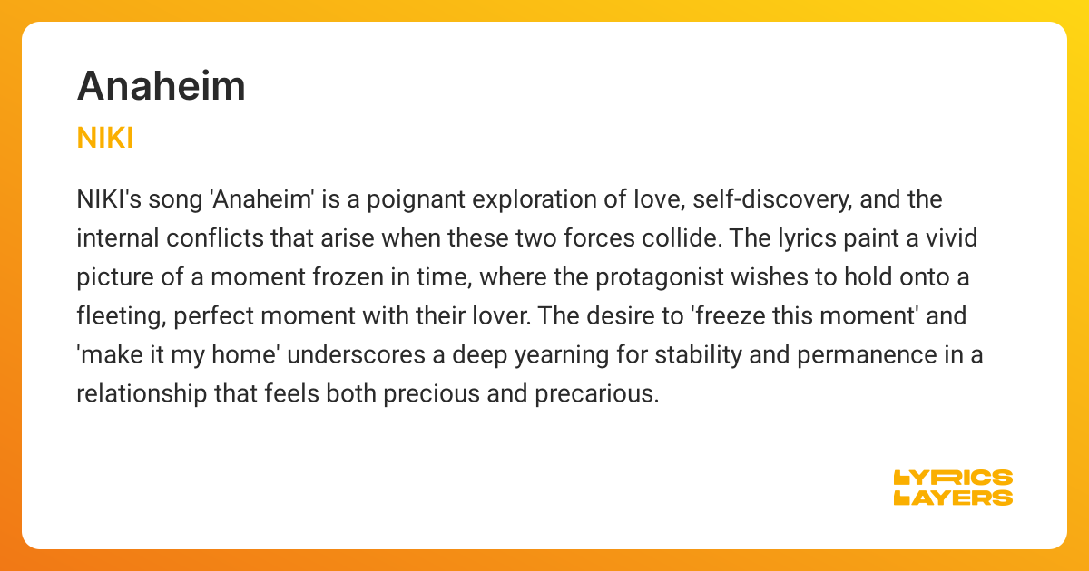 Meaning of ANAHEIM (NIKI)