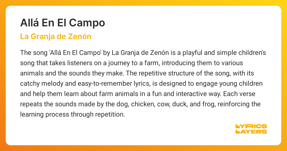 Meaning of ALLÁ EN EL CAMPO (La Granja de Zenón)