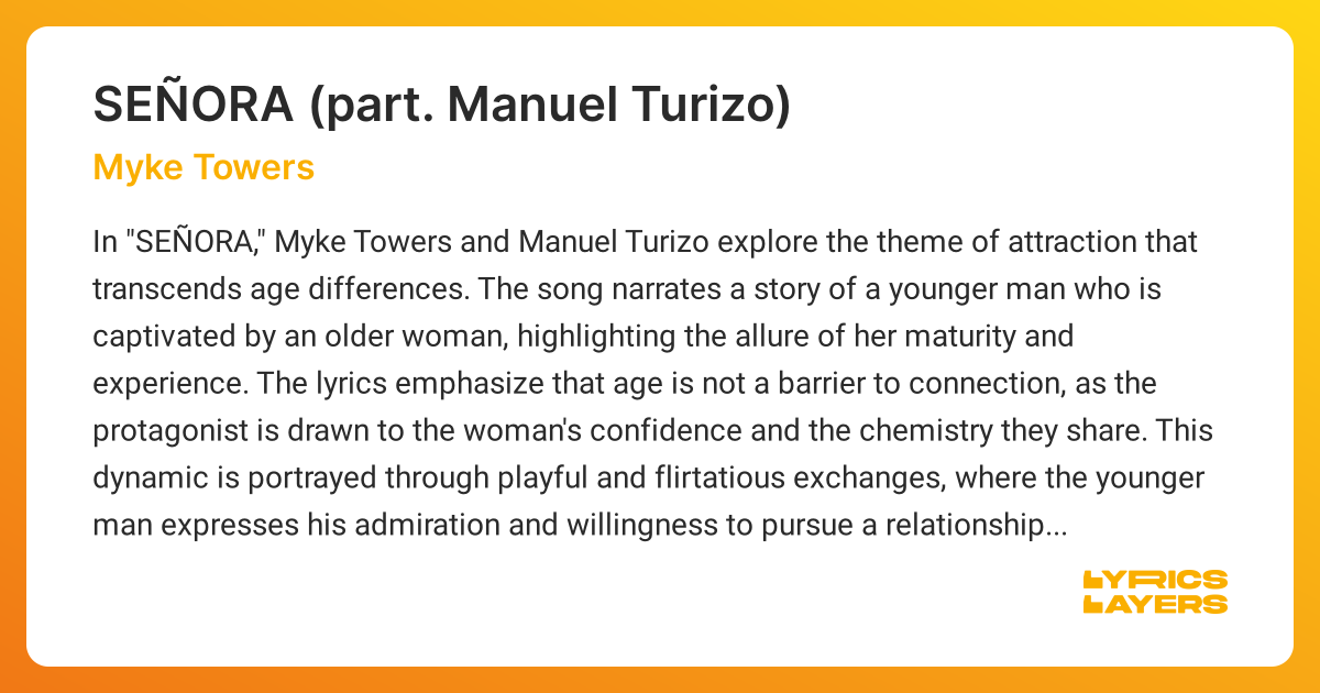 SEÑORA (PART. MANUEL TURIZO) (Lyrics in English) - Myke Towers