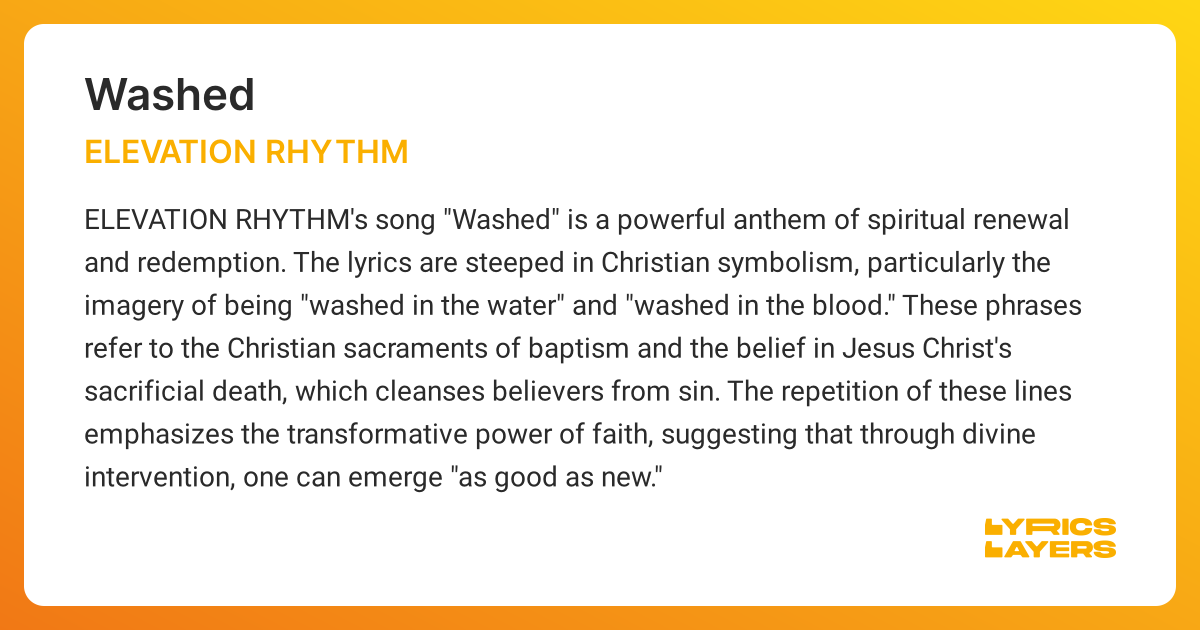 Meaning of WASHED (ELEVATION RHYTHM)