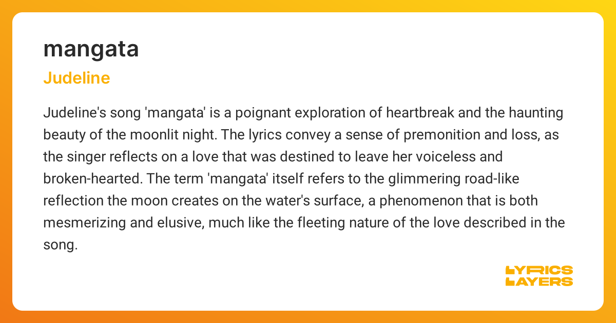 MANGATA (Lyrics in English) - Judeline