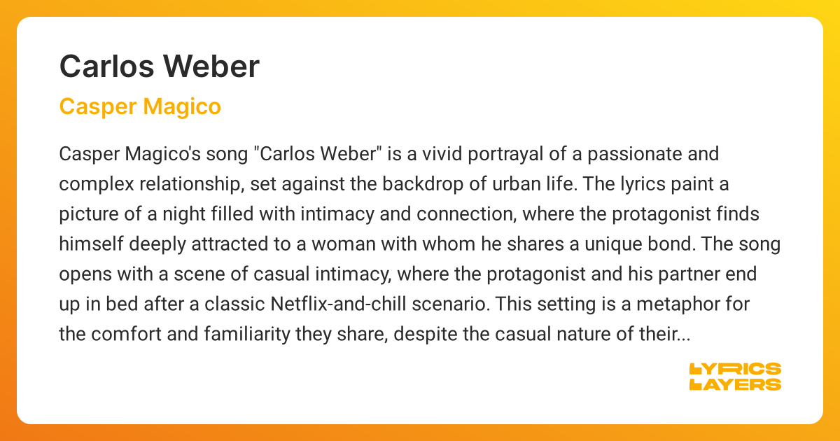 CARLOS WEBER (Lyrics in English) - Casper Magico