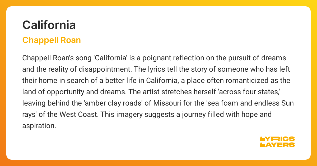 Meaning of CALIFORNIA (Chappell Roan)