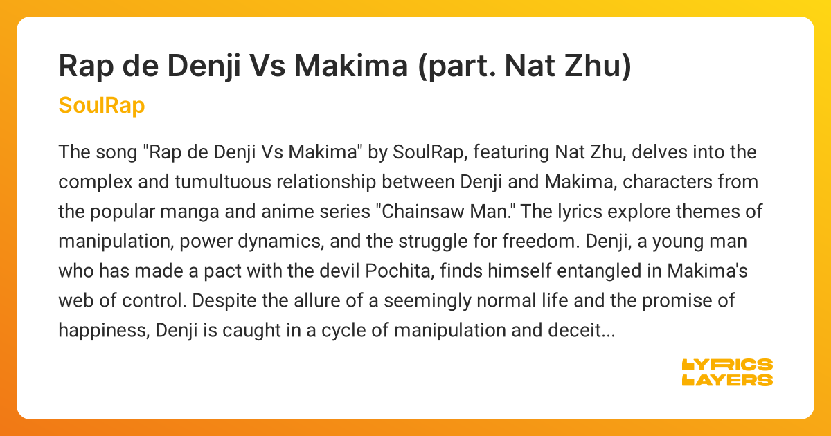Meaning of Rap de Denji Vs Makima (part. Nat Zhu) (SoulRap)