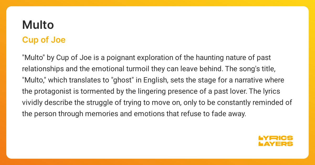 MULTO (Lyrics in English) - Cup of Joe