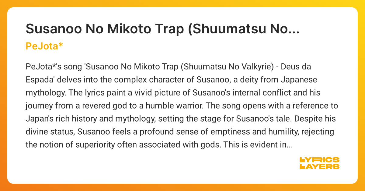 Meaning of Susanoo No Mikoto Trap (Shuumatsu No Valkyrie) - Deus da ...